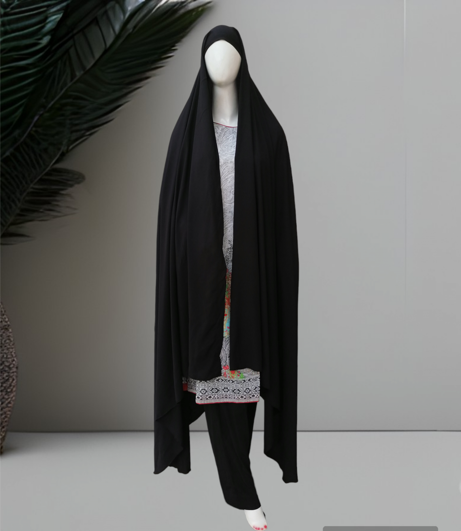 Irani Chadar For Namaz (Dupatta) - Jet Black Malai Lawn 2025