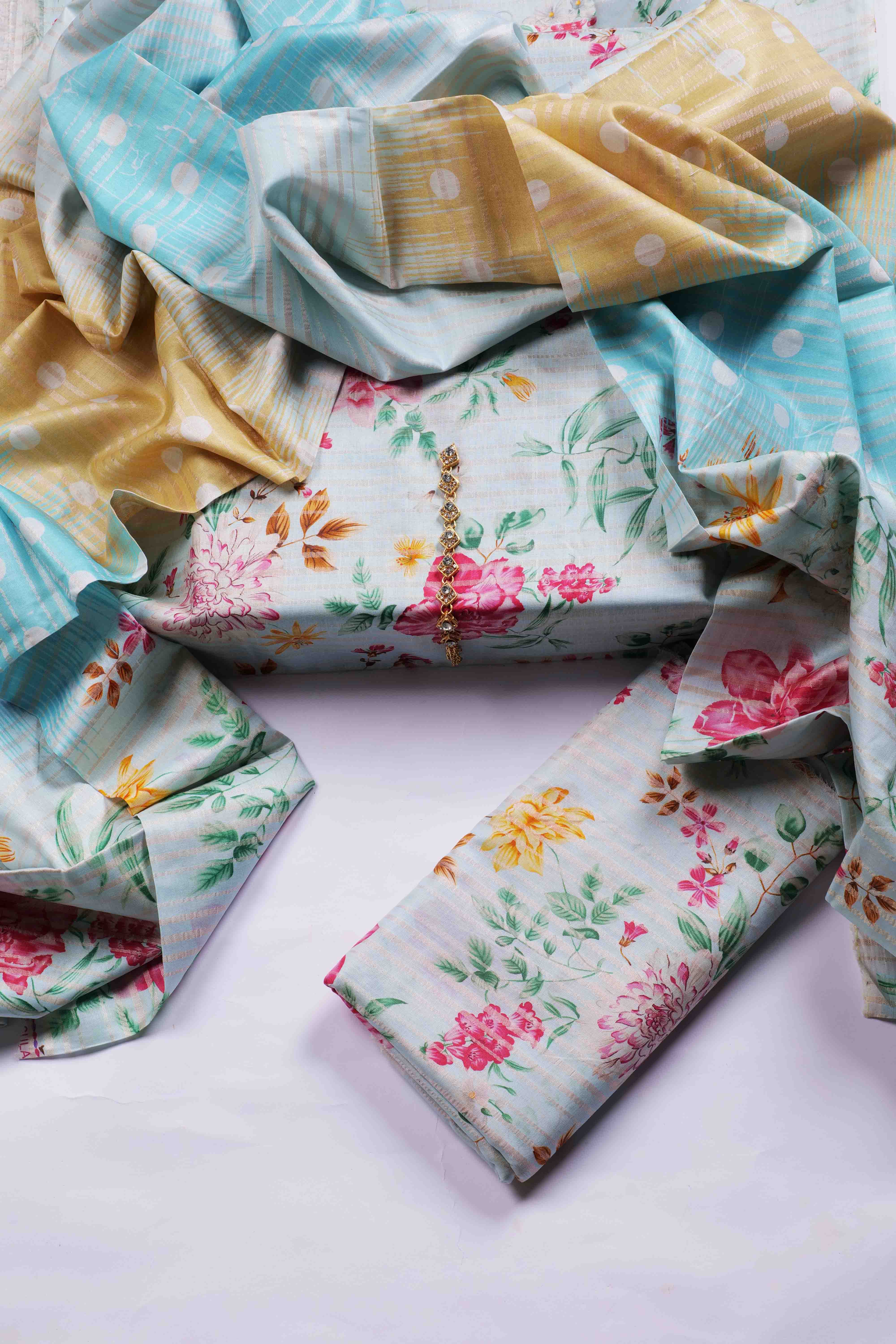 Digital Printed Pure Diamond Lawn 3pc | MS - 18