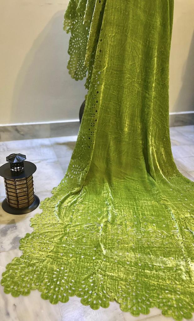 Laser Cut Velvet Shawls